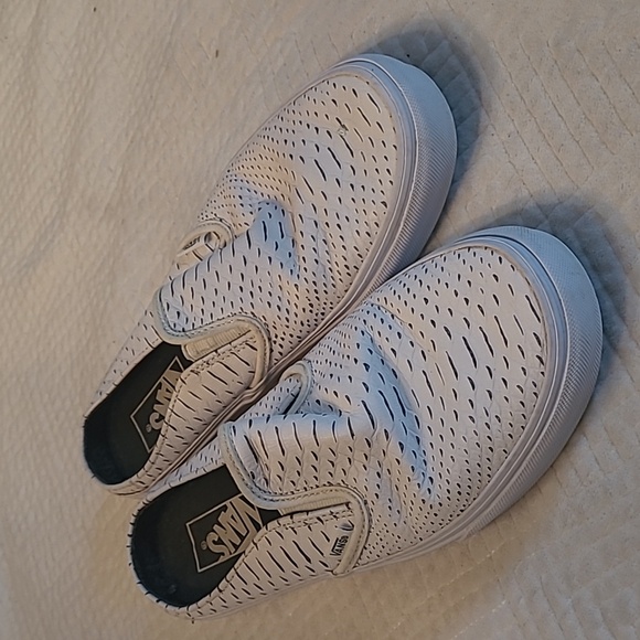 Vans | Shoes | Vans Embossed Python Classic Slipon Mule White Leather ...